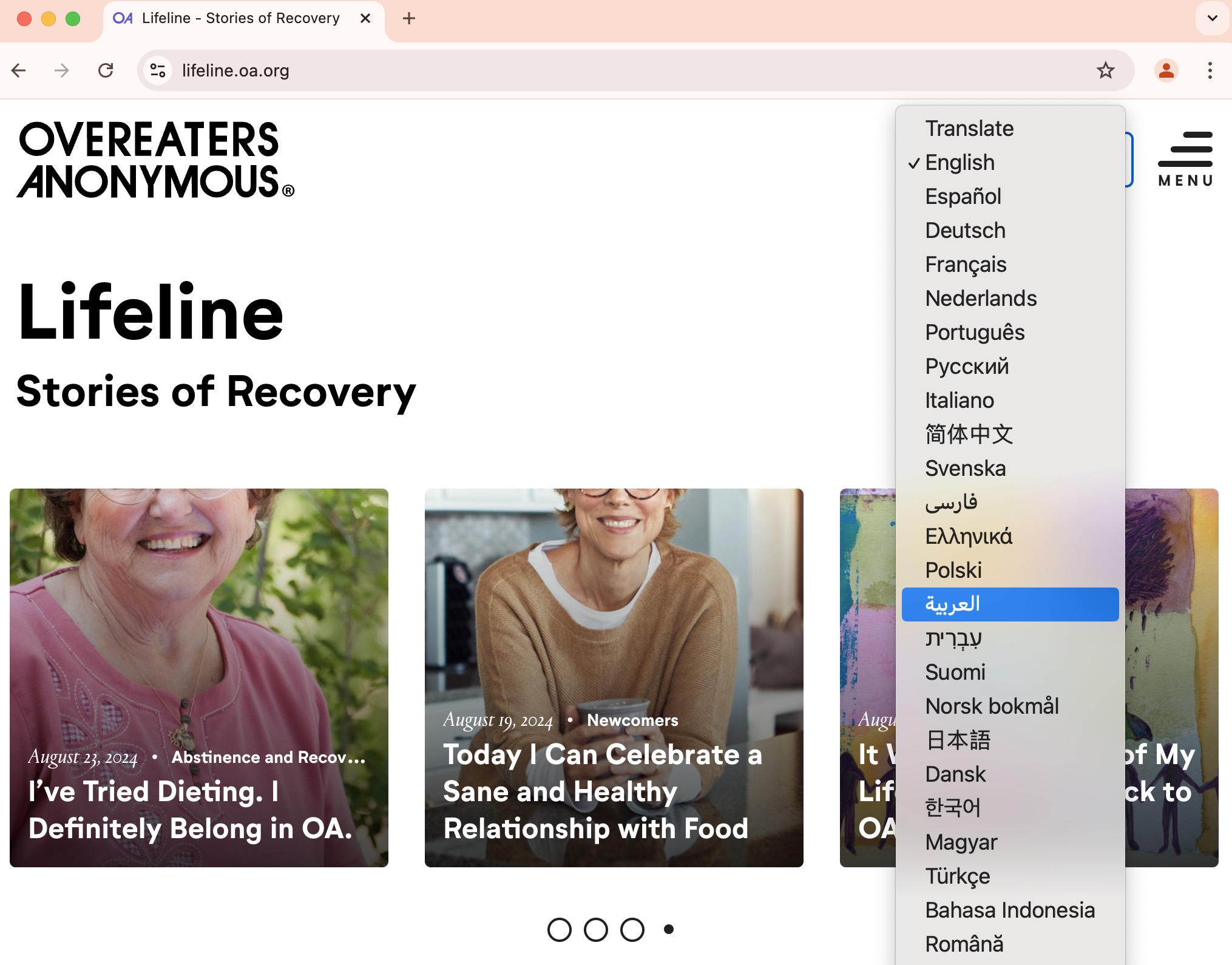 Lifeline ora disponibile in 47 lingue; cercasi traduttori - Overeaters Anonymous